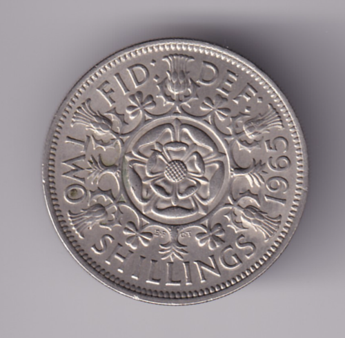 GREAT BRITAIN: 1965 UK QUEEN ELIZABETH TWO SHILLINGS COIN #5880 | eBay