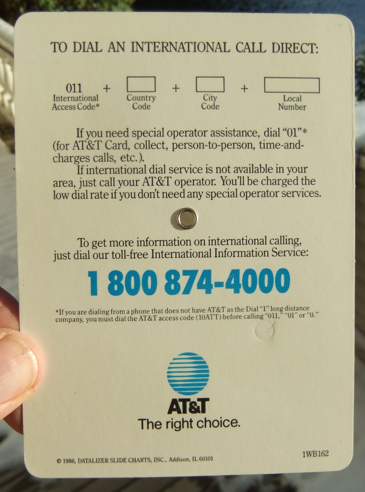 1986 AT&T International Time Wheel by Datalizer Slide Charts, Inc ...