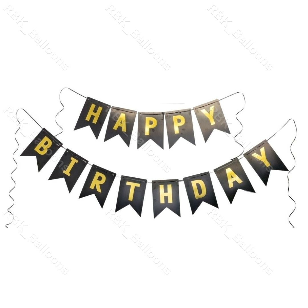 Happy Birthday Bunting Banner Coloured Paper Card Hanging Birthday ...
