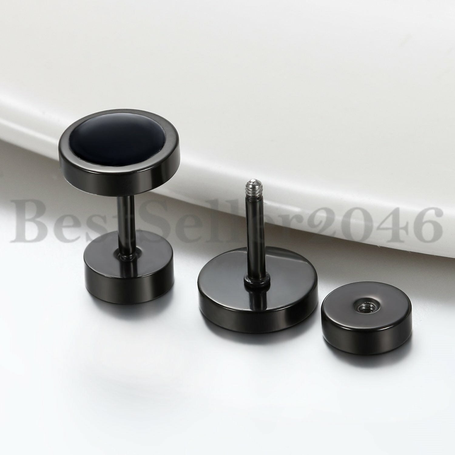 2-10pcs Men Women Stainless Steel Barbell Dumbbell Screw Back Stud ...