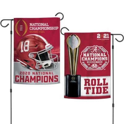 ALABAMA CRIMSON TIDE 2020 NATIONAL CHAMPIONS 2 SIDED GARDEN FLAG 12"X18 ...