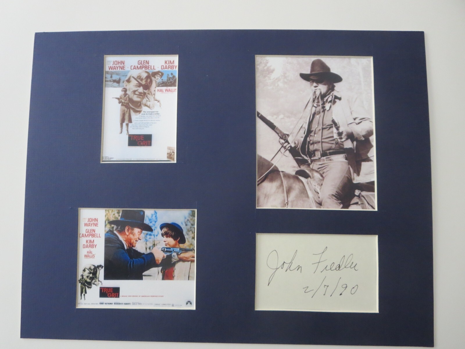 John Wayne as Rooster Cogburn in "True Grit" & John Fiedler autograph ...