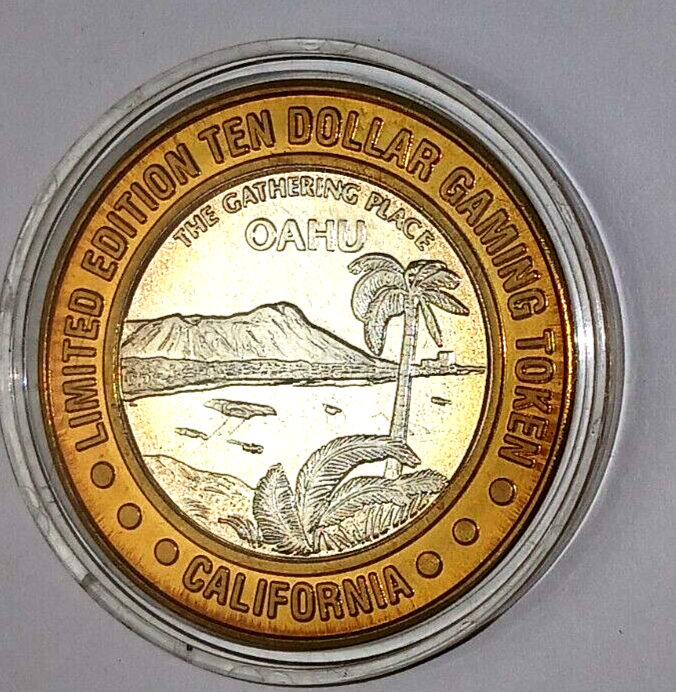 Sam Boyd's California-Oahu $10 Dollar Gaming Token .999 Fine Silver Las ...