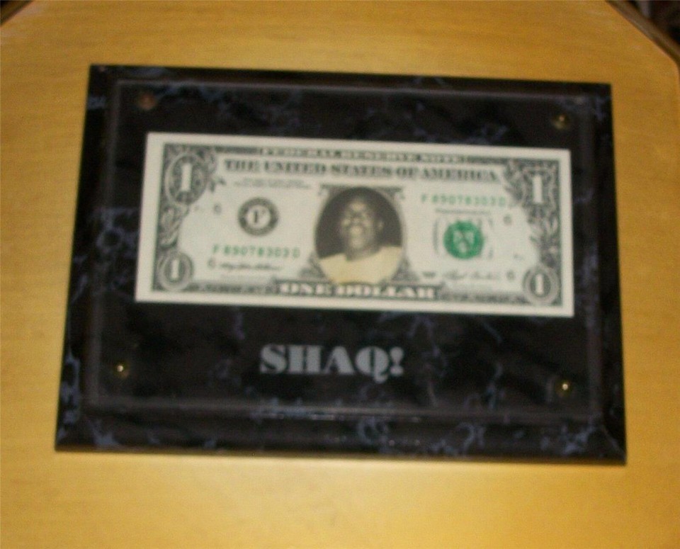 1993 SHAQUILLE O'NEAL SHAQ $1 DOLLAR FEDERAL RESERVE NOTE NOVELTY CASH ...