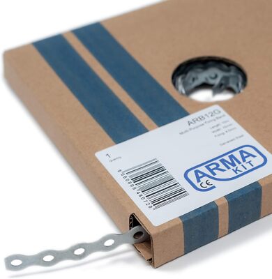 Galvanised Steel Band 10m Roll 12mm Fixing Strap Heavy-Duty with Holes ...
