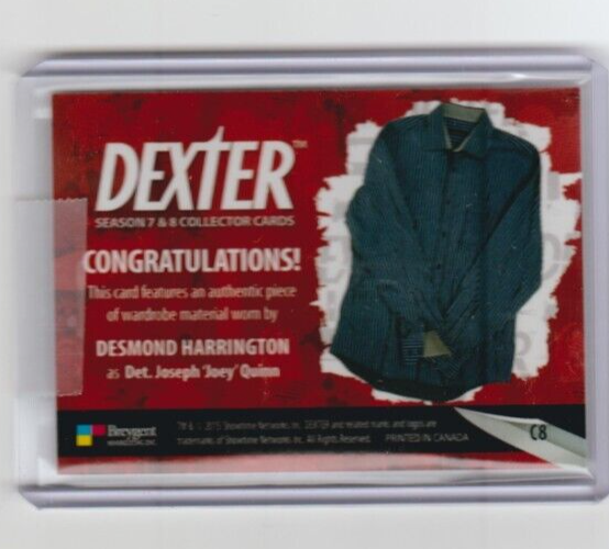 DEXTER SEASON 7 & 8 WARDROBE CARD FEATURING DESMOND HARRINGTON/JOEY ...