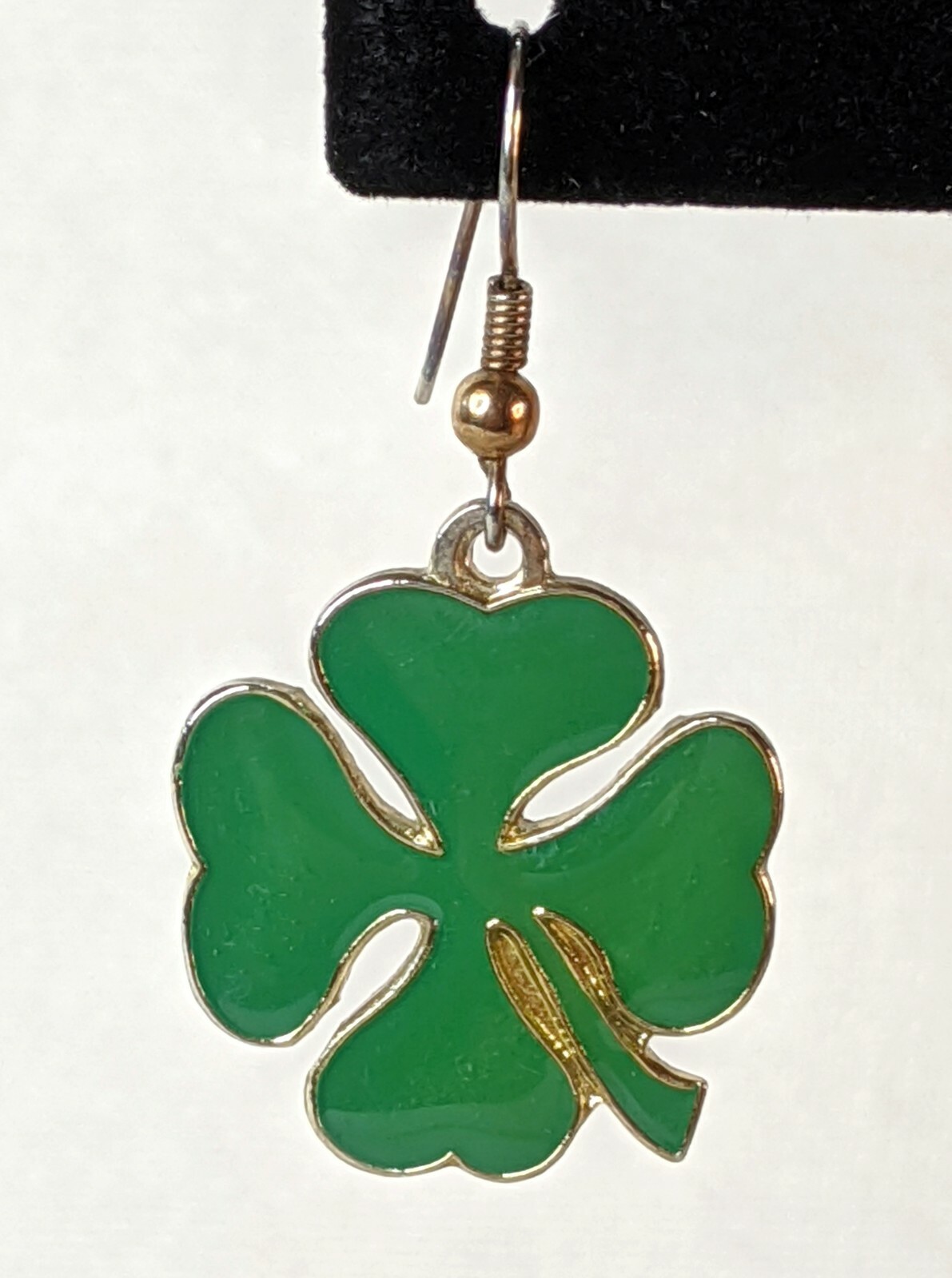 Vintage Green Enamel Goldtone 4 Leaf Clover Shamrock … - Gem