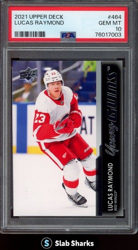2021 UPPER DECK #464 LUCAS RAYMOND YOUNG GUNS ROOKIE RC GEM MINT PSA 10 ...