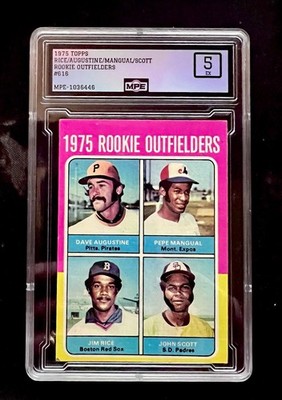 1975 Topps - 1975 Rookie Outfielders Jim Rice, Mangual, Scott #616 (RC) MPE 5 EX | eBay