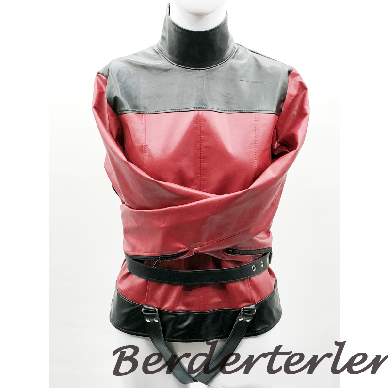 Soft PU Leather Adjustable Binder BDSM Bondage Harness Straitjacket ...