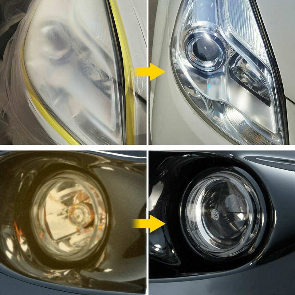 Pro Car Headlight Lens Restoration Repair Kit Polish Cleaner Cleaning ...