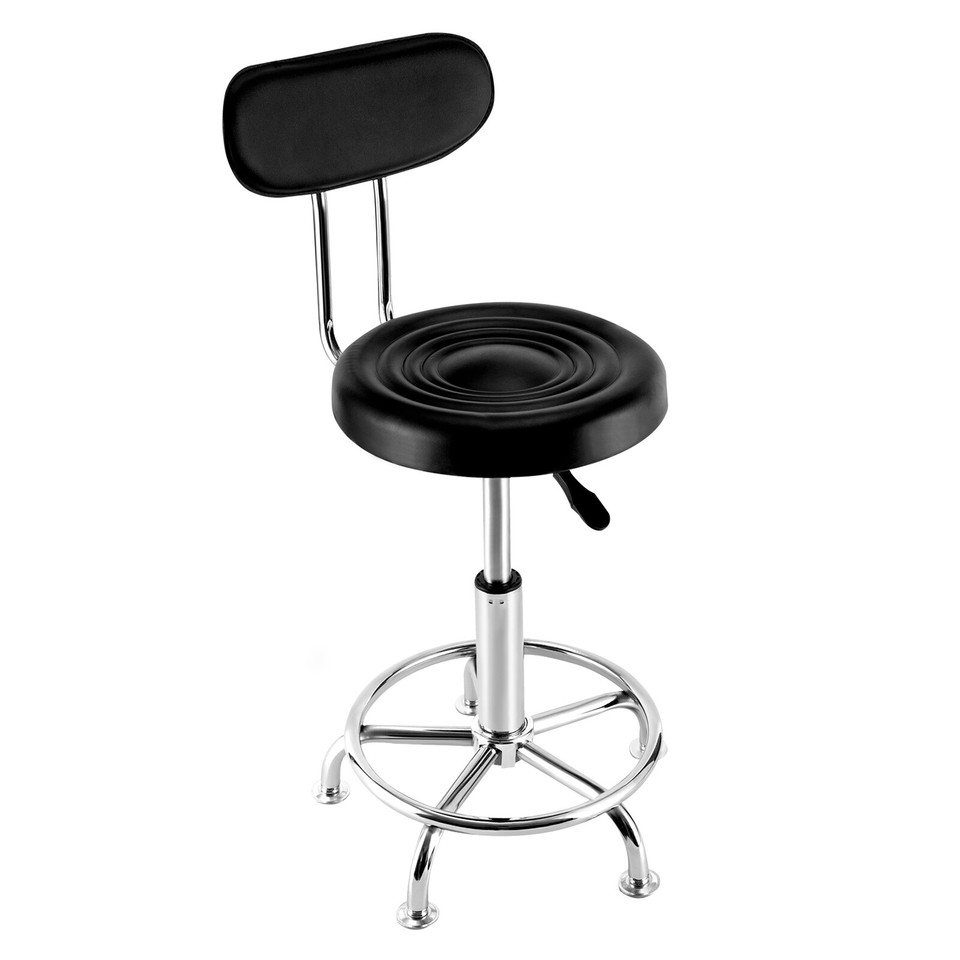Leather Stool Work Shop Seat Chair Height Adjustable Garage Stool With ...