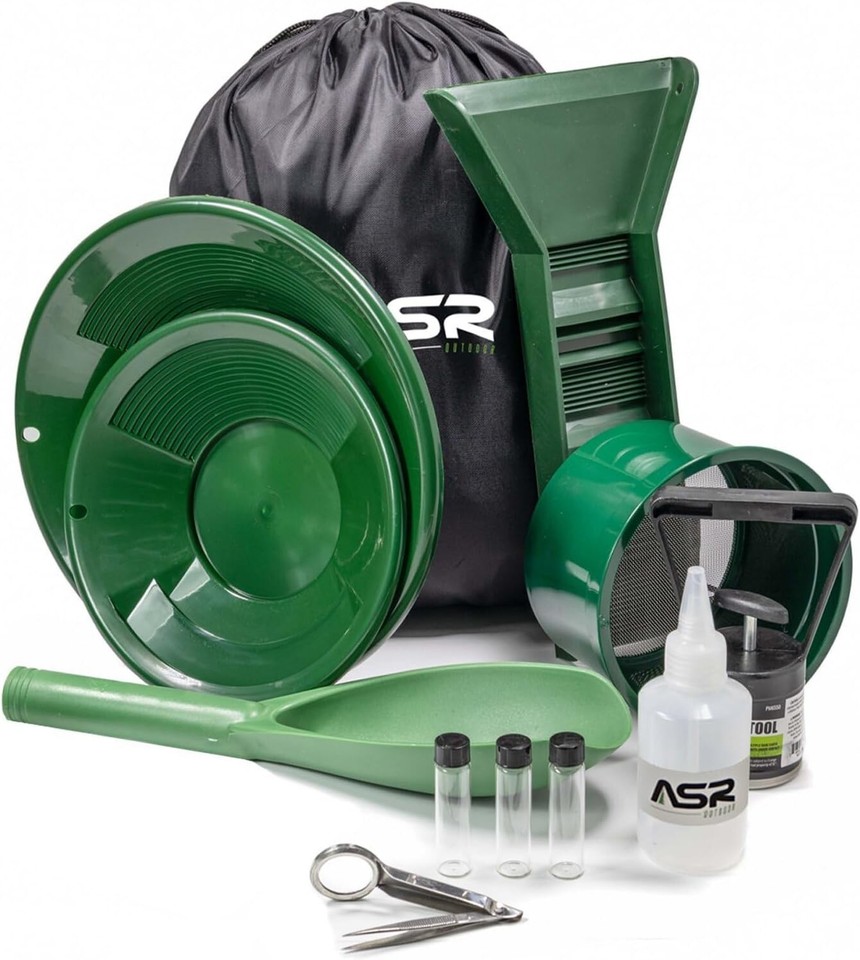 Complete Outdoor Gold Panning Adventure Kit with Mini Sluice Box ...