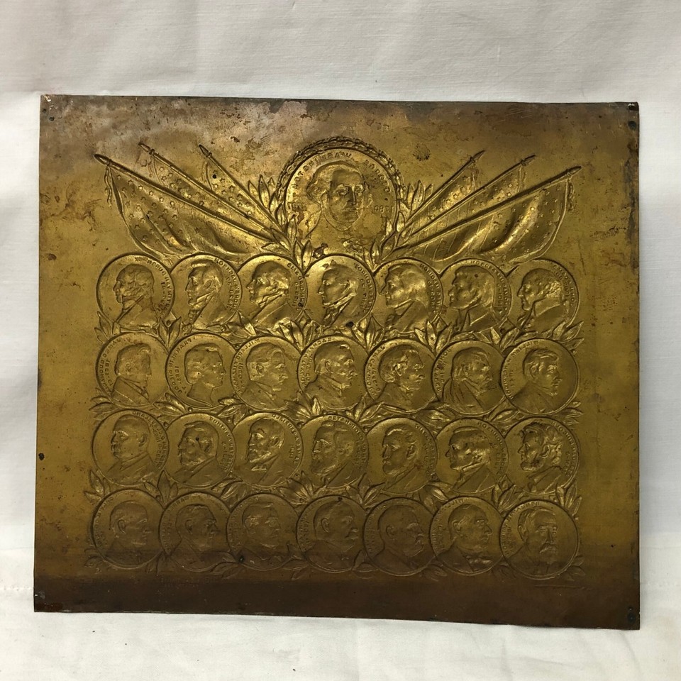 Vintage A Eisenberg Stamped Embossed Bronze Metal Picture | eBay