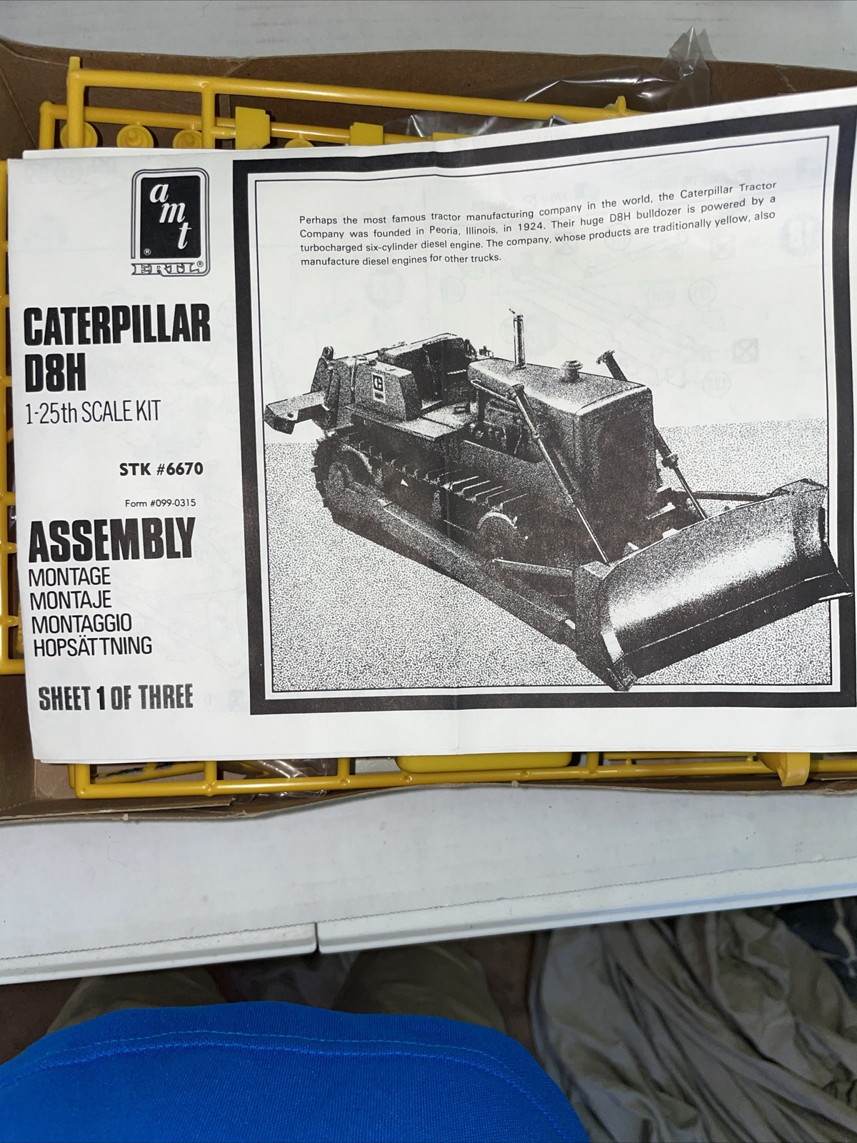 AMT ERTL 6670 Caterpillar D8h Bulldozer Model Kit Unbuilt for sale ...