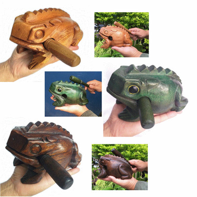 Large 7" Wood Frog Guiro Rasp Percussion Instruments Tone Block Wooden ...