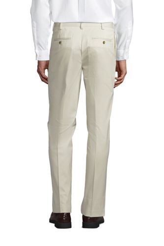 Lands' End Men's Traditional Fit No Iron Twill Dress Pants Khaki 30 ...