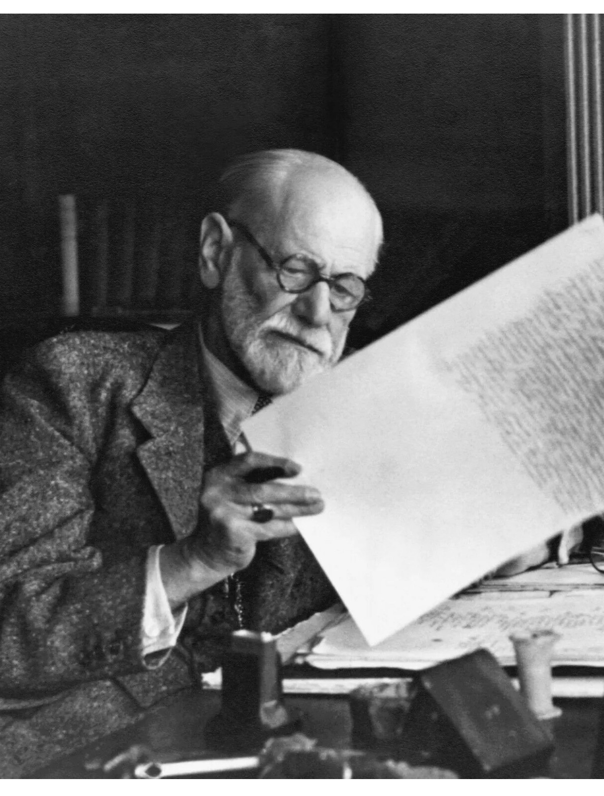 Classic Psychologist SIGMUND FREUD Working at Desk Picture Poster Photo ...