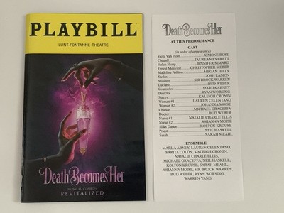 Death Becomes Her Broadway Musical Comedy Playbill with Original Insert ...