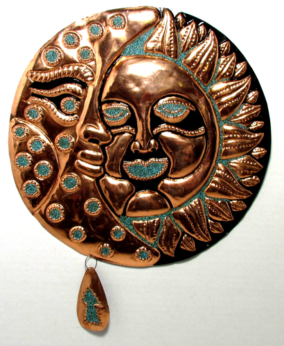 MEXICAN STAMPED TIN SUN AND MOON WALL HANGING | eBay