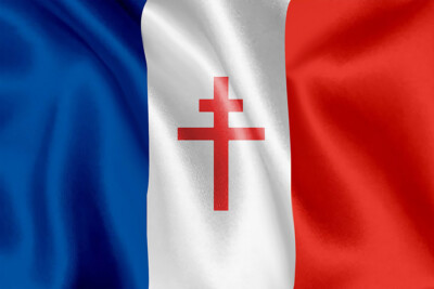DRAPEAU FRANCE LIBRE FFI RESISTANCE GUERRE CROIX DE LORRAINE ...