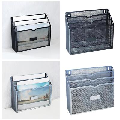 Wire Mesh File Storage Basket Hanging File Folders Multi Purpose Easy ...
