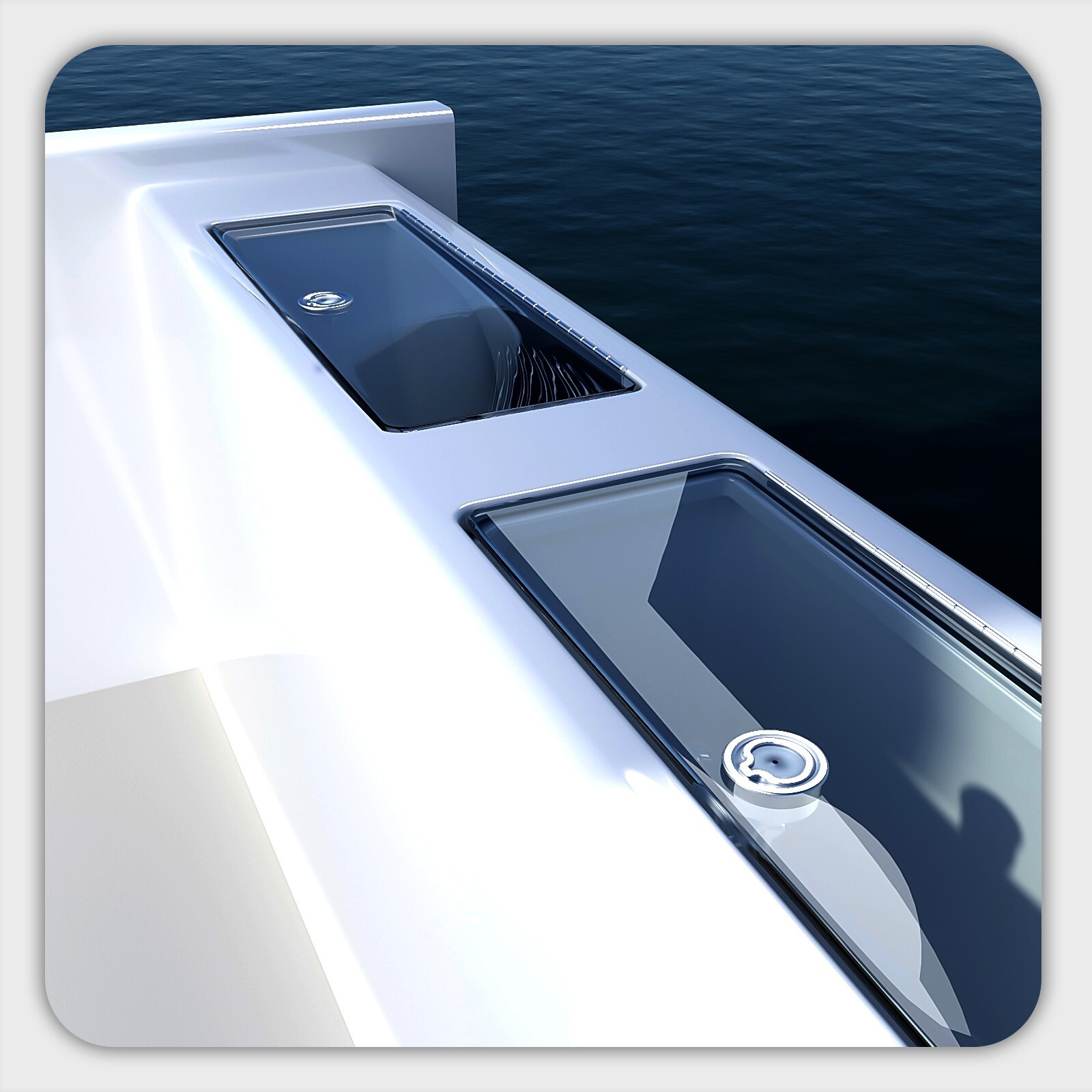 2 X Bait Well Live Well Hatch Fiberglass/Acrylic Transom Pontoon Center ...