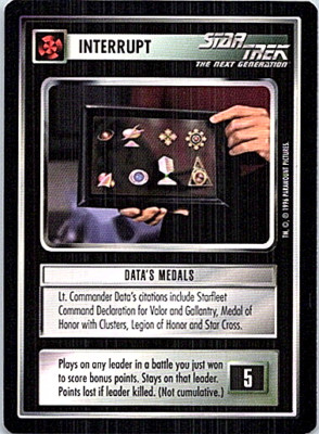 Star Trek Q Continuum CCG Data's Medals | eBay