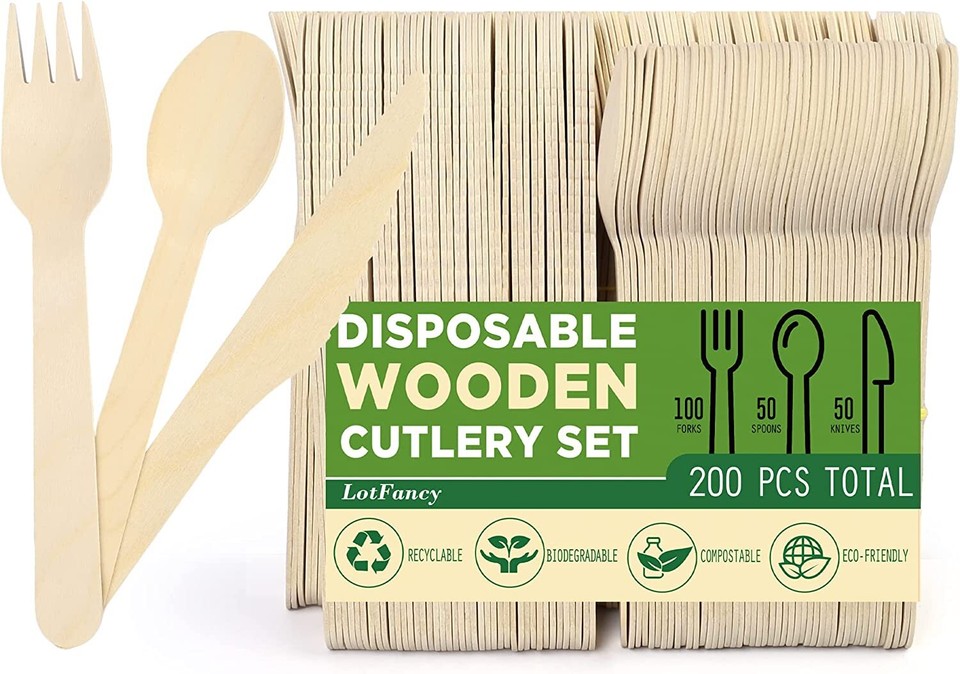 Disposable Wooden Spoons Wood Cutlery Spoon Tasting Sampling Taster ...