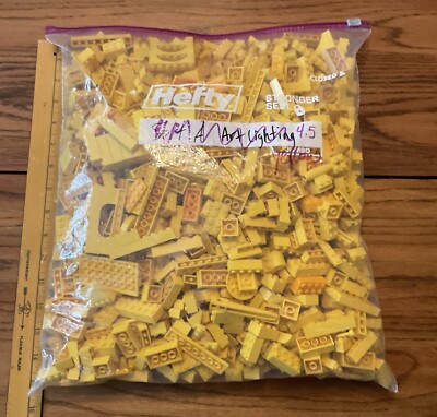 Lego Assorted Pieces Parts Bricks Variety Yellow Color 4.5 Lb Bundle ...
