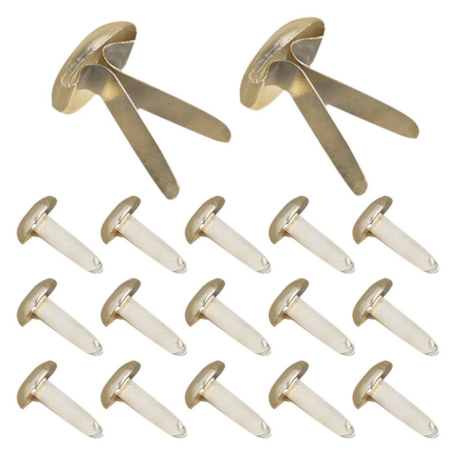 200pcs Paper Fasteners Electroplating Brads Round Metal Brads with ...