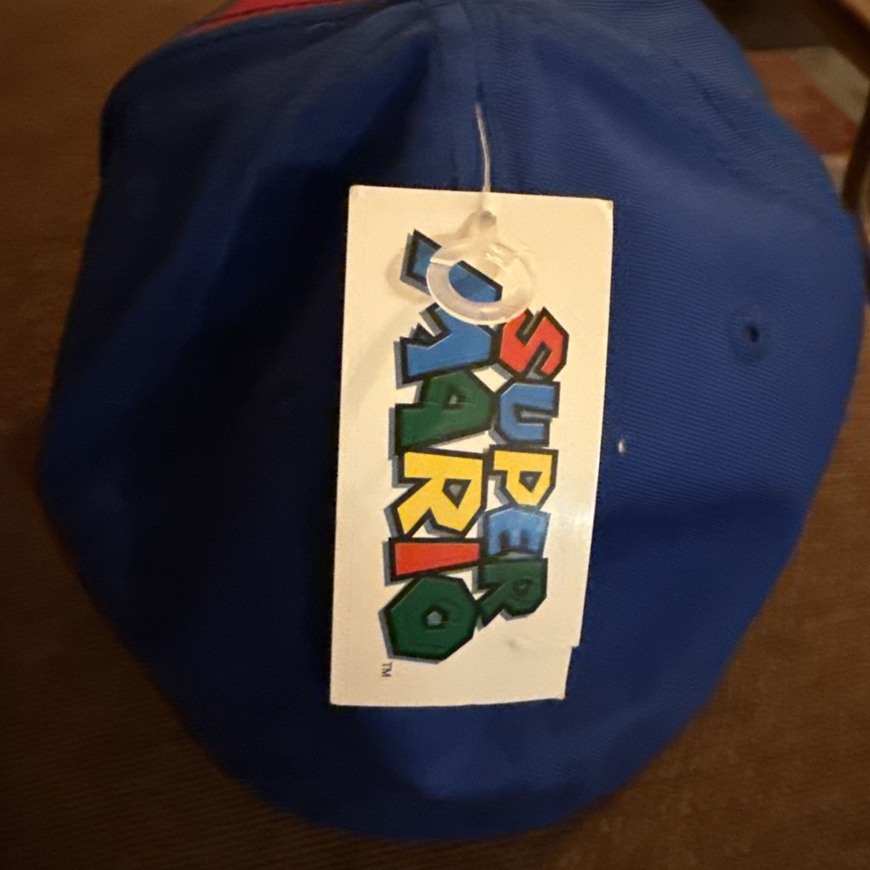 Nintendo Super Mario Bros Jumping Mario Cap Hat Blue & Red adult size ...