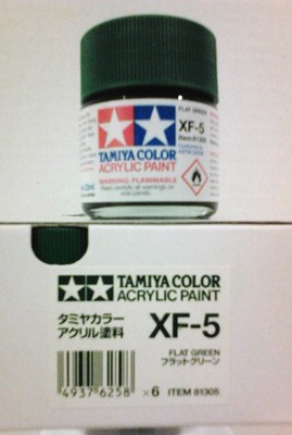 Tamiya acrylic paint.XF-5 Flat green, 23ml. | eBay