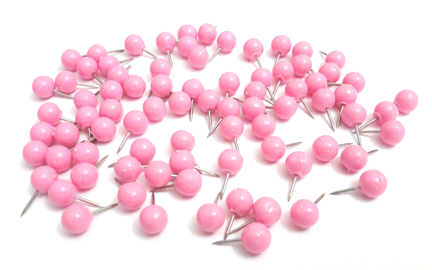 NEW SET OF 80 EACH ROUND PINK PUSH PINS 3/8" DIAMETER MAP | eBay