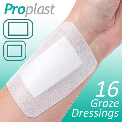 HYPOALLERGENIC GRAZE DRESSINGS 16Pc Assorted Large Sensitive Plasters ...