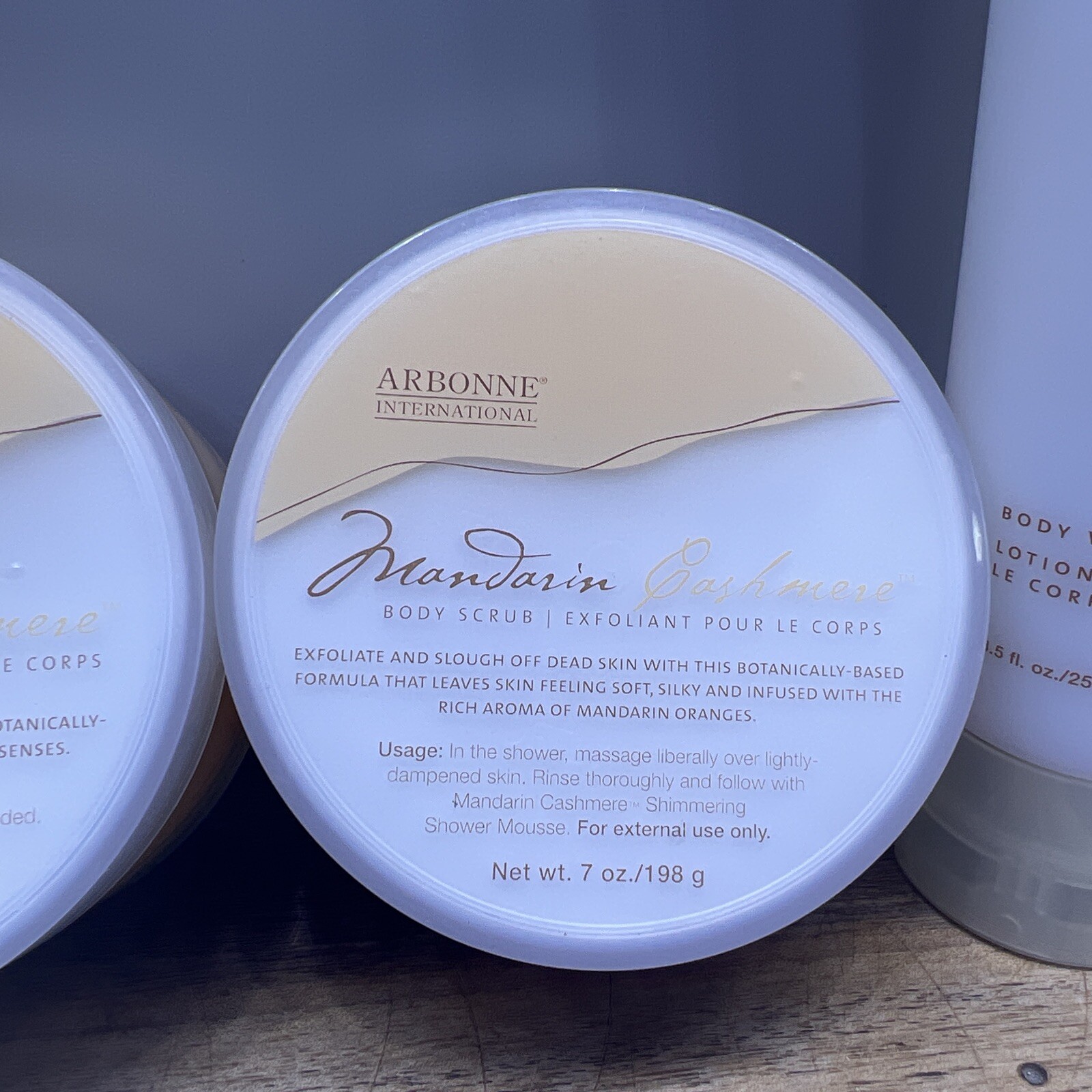 Arbonne Lot 3 Mandarin Cashmere Body Wrap Cream Body Scrub Lotion New ...