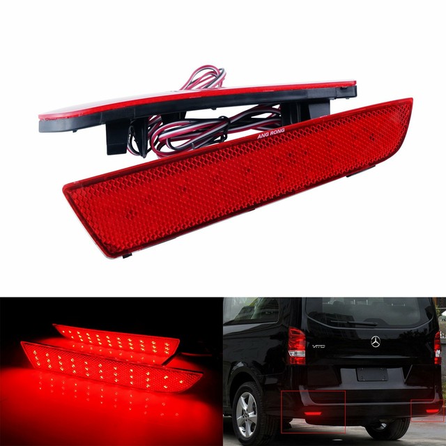 for MERCEDES BENZ VITO W447 V-class Red LED Rear Bumper Reflector Brake ...