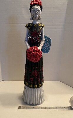 Day Of The Dead Frida Kahlo Statue Figurine Skeleton | eBay