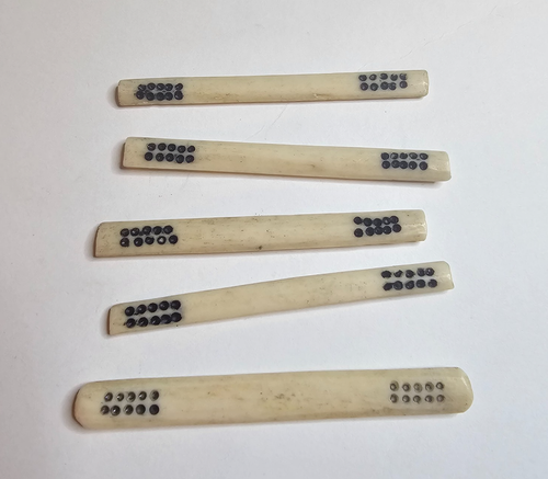~5~ 1920-30 MAH-JONG BONE TEN DOT COUNTING SCORING TALLY STICKS MA ...