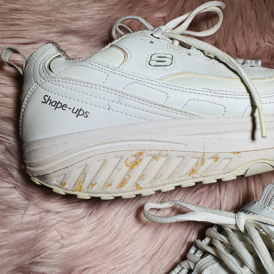 SKETCHERS SHAPE UPS SHOES SIZE 10 WOMANS SN 11800 WALKING TONING WHITE ...