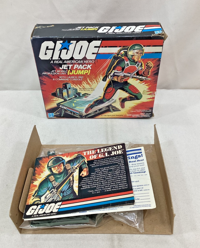1982 Vintage Hasbro GI Joe ARAH Jump Jet Pack Sealed Contents Boxed ...