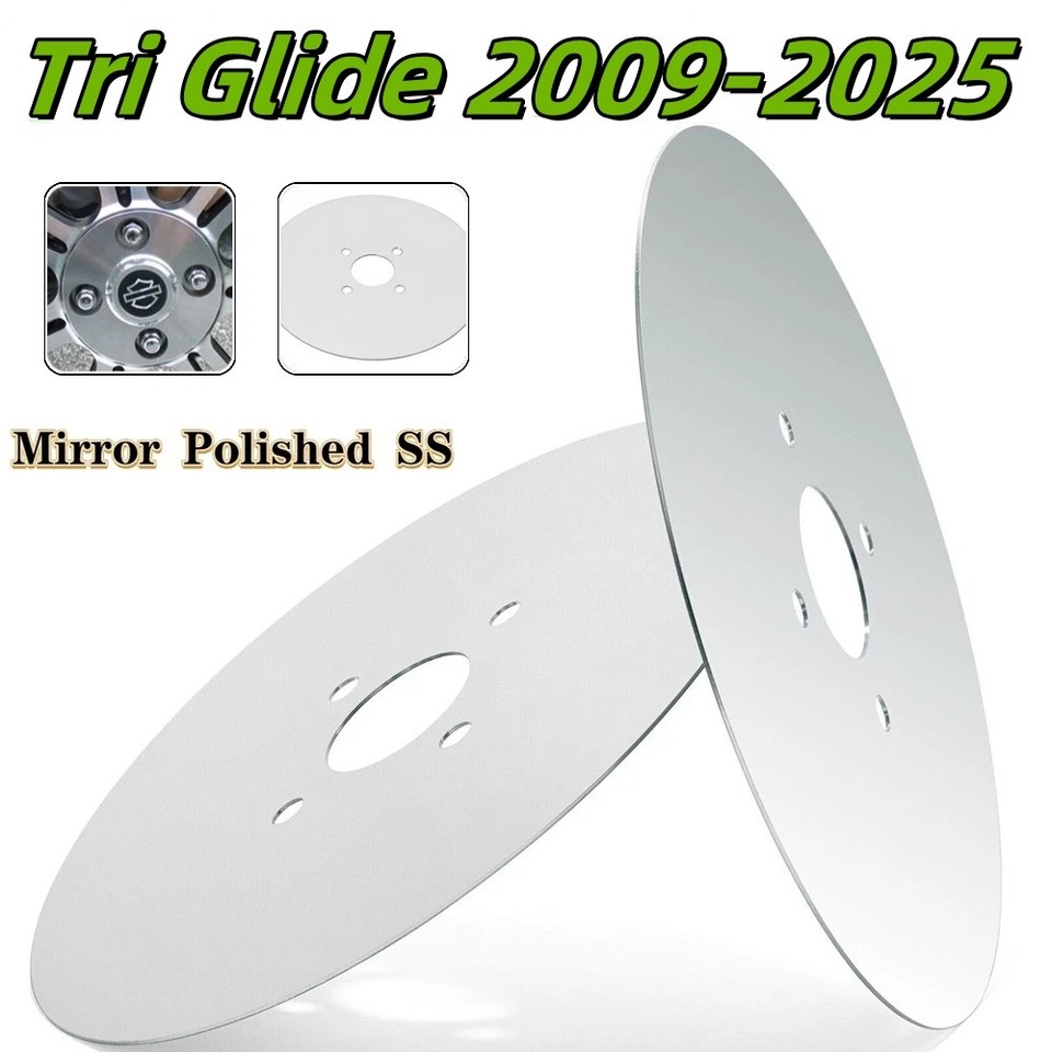 Mirror Polished Wheel Disc Plates Set for Harley-Davidson TRI GLIDE ...