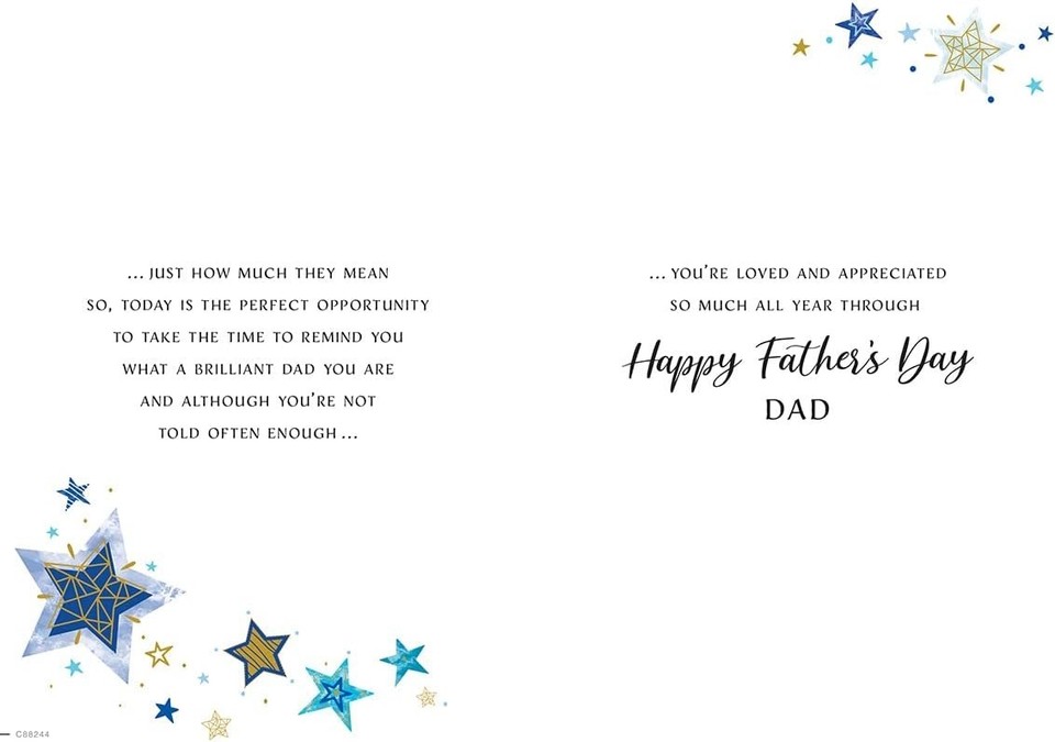 To A Great Dad On Father's Day Card. 23x15cm (9x6 Inches) | eBay UK