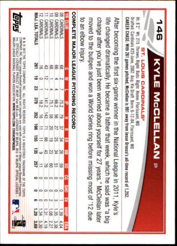 2013 Topps Baseball #146 Kyle McClellan | eBay