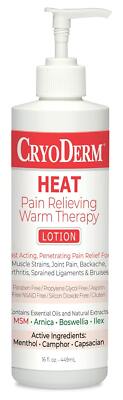 Cryoderm Heat Thermoderm 16oz Lotion Warming Pain Reliving Gel Fast ...