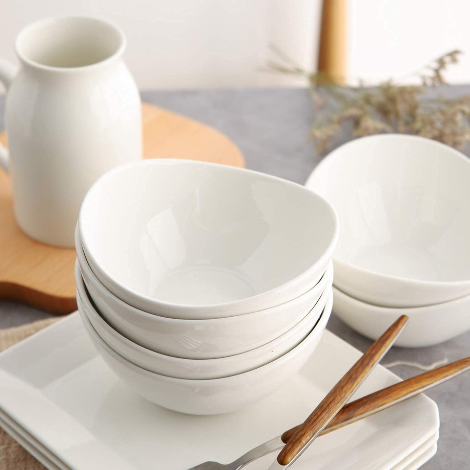 6pcs Porcelain Serving Bowls Salad Bowl Set Pasta Bowls Set Fruit ...