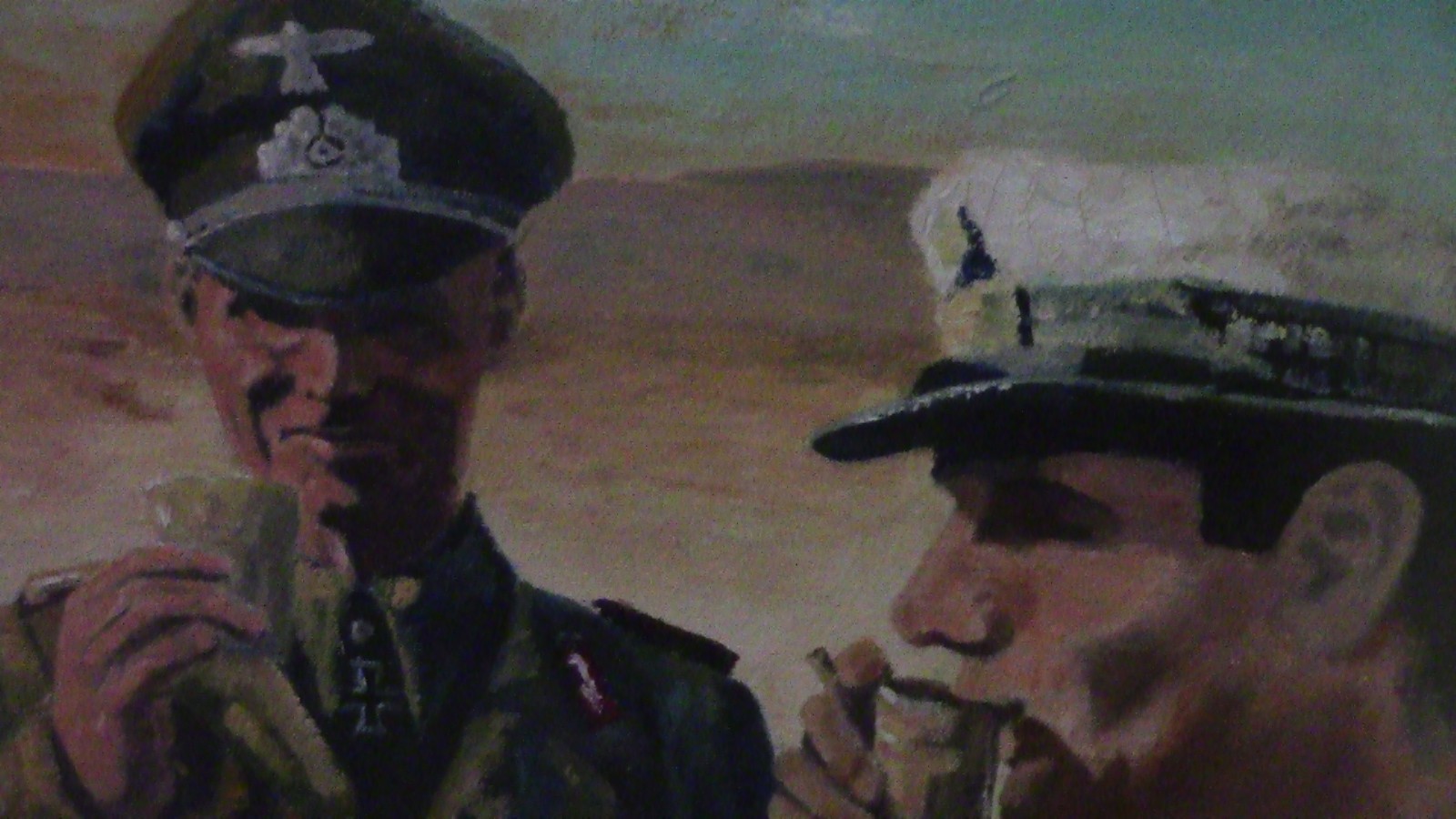 World War 2 Oil on Canvas "Rommel". Size 14 by 11.Signed Lower Right ...