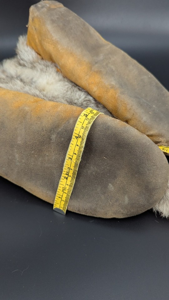 Vintage Native American Hand Made Beaded & Fur High Top Moccasins, 13 ...