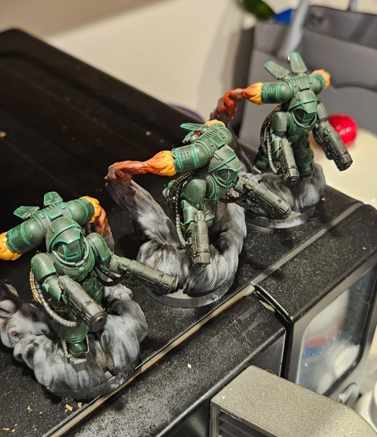 space marines primaris inceptors painted dark angels with smoke effect ...
