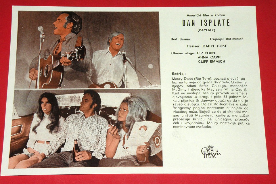 PAYDAY 1973 RIP TORN AHNA CAPRI DARYL DUKE E. HAILVEIL UNIQUE EXYU ...